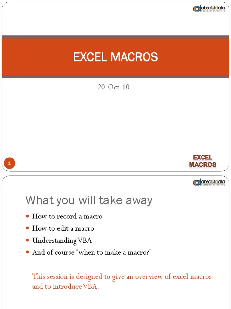 Excel Macros | PDF | Visual Basic For Applications | Microsoft Excel