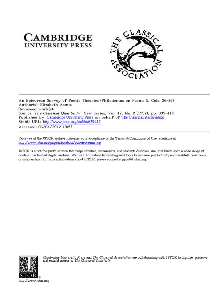 Asmis Anepicureanpoetic | PDF