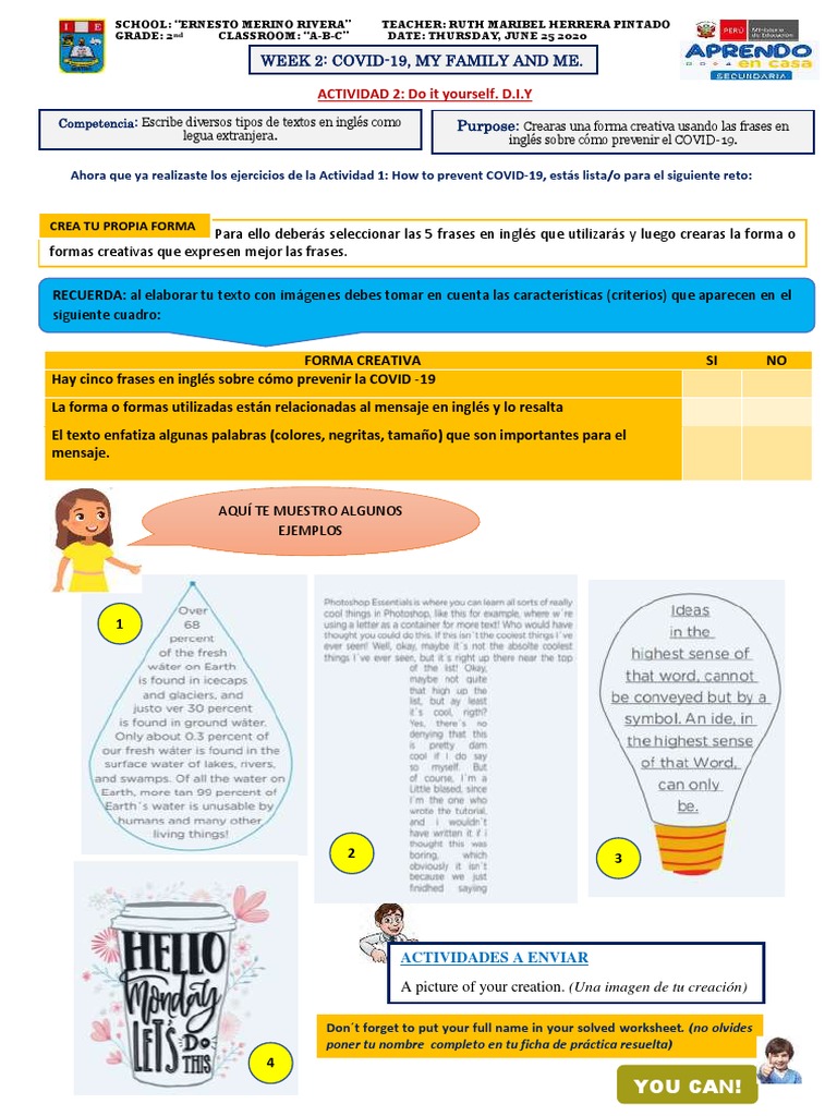 Week 2. Activity 2. Do It Yourself. | PDF