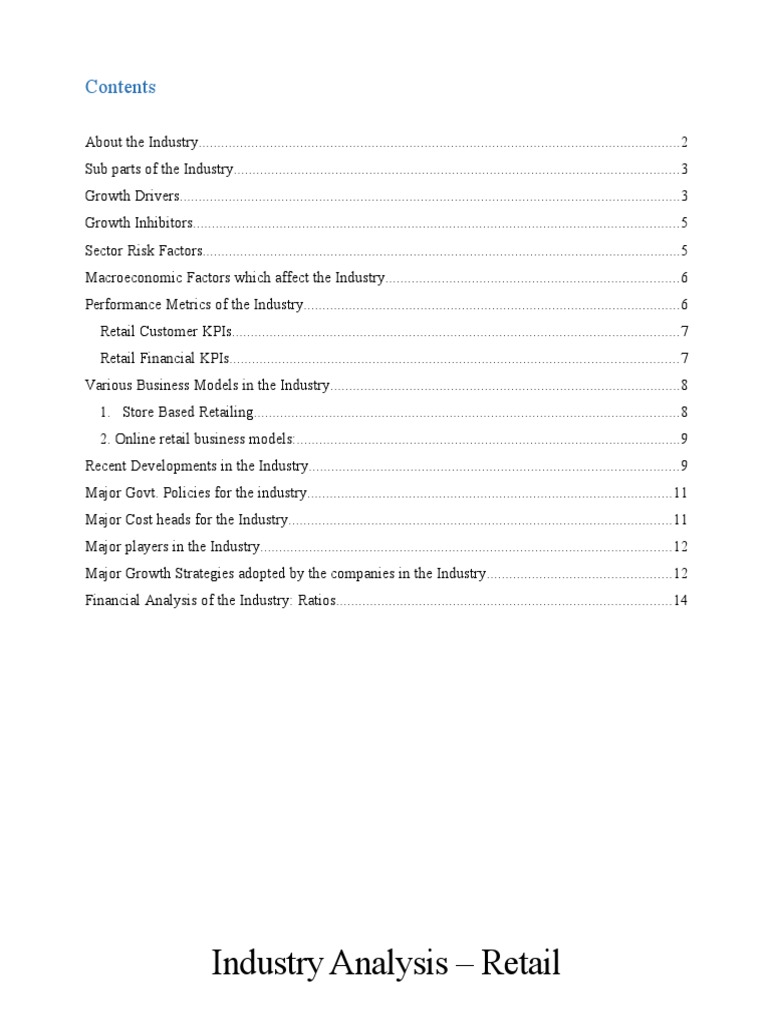 Group 4 - Retail Industry | PDF | Retail | Gross Margin