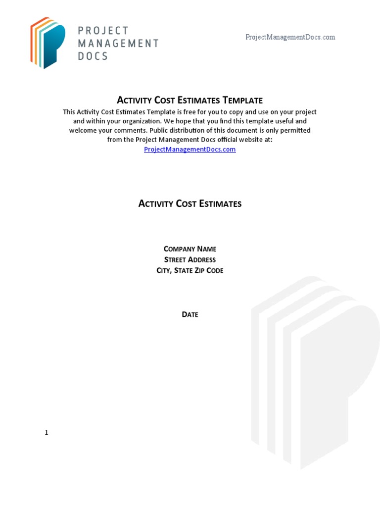 Free Activity Cost Estimates Template | PDF | Business