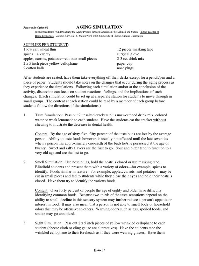 Aging Simulation PDF | PDF | Taste | Finger