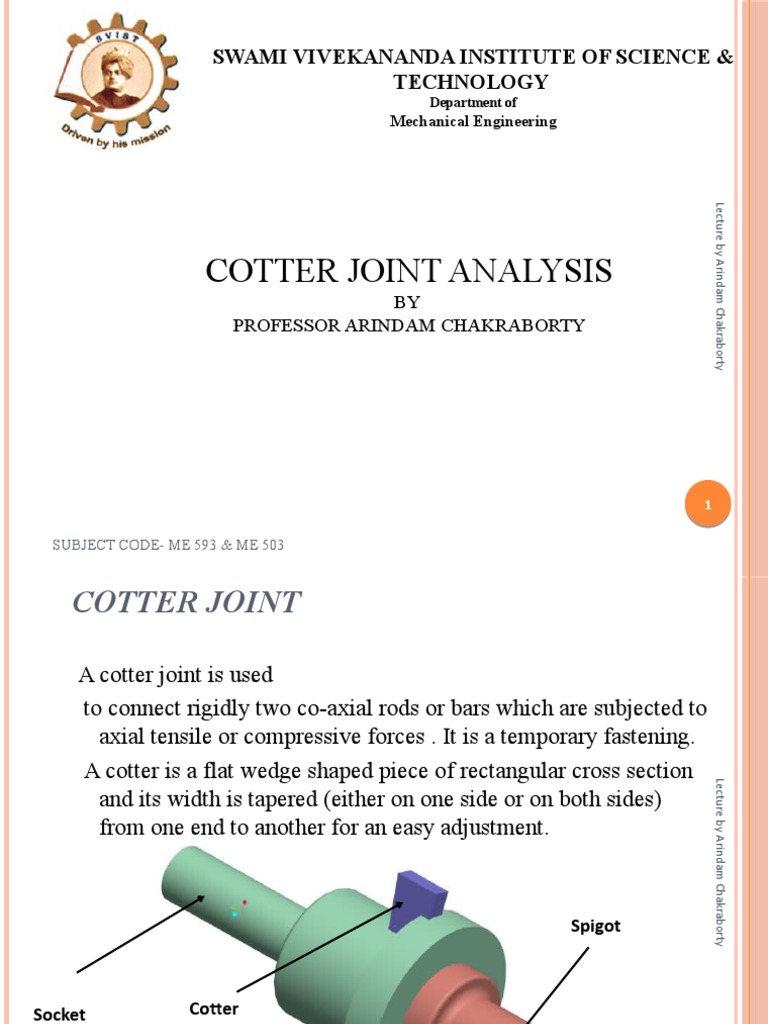 Cotter Joint Design | PDF | Tension (Physics) | Stress (Mechanics)