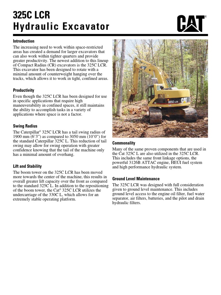 CAT - Excavadora - Orugas - 325C LCR - English | PDF | Horsepower | Manufactured Goods