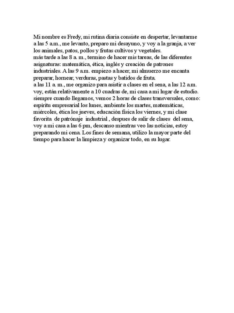 Rutina Diaria Pronunciacion Ingles Español | PDF | Cocina, comidas y ...