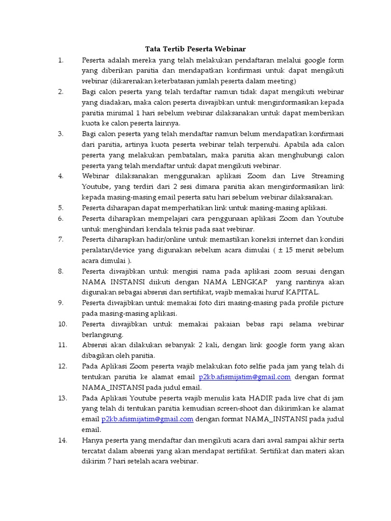 Tata Tertib Webinar | PDF