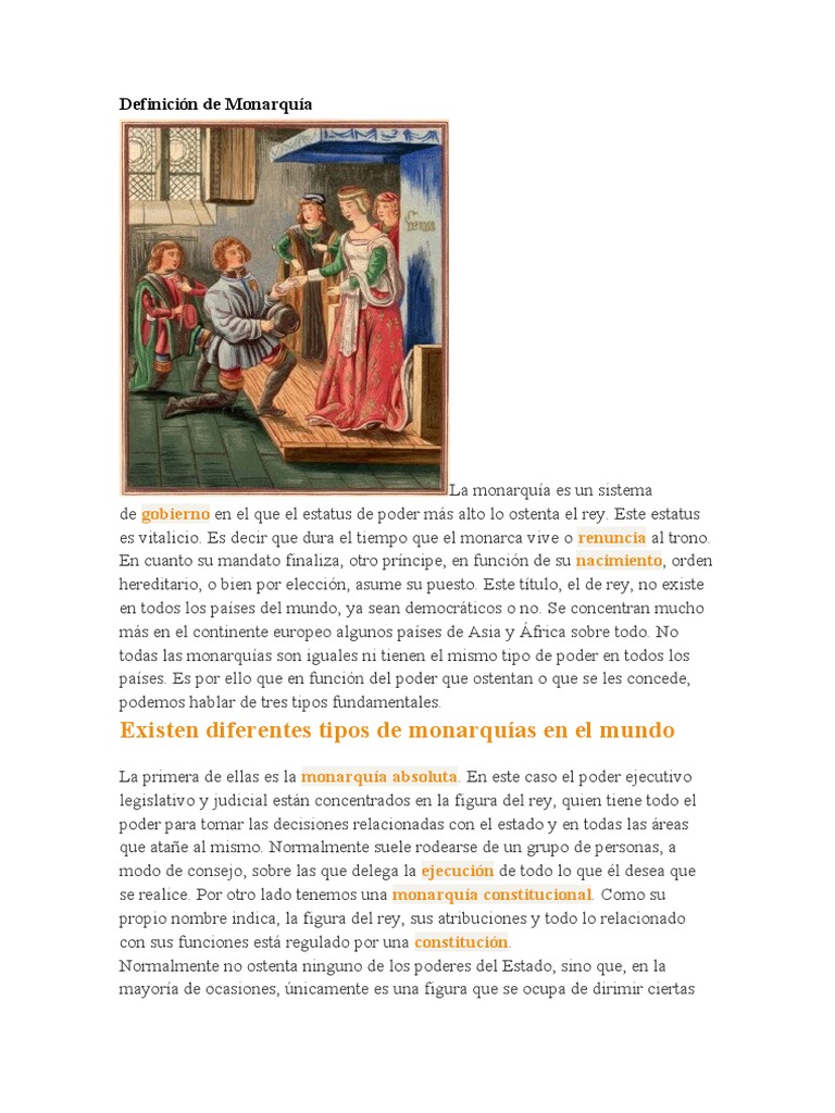 Definición de Monarquía | PDF | Monarquía | Monarca