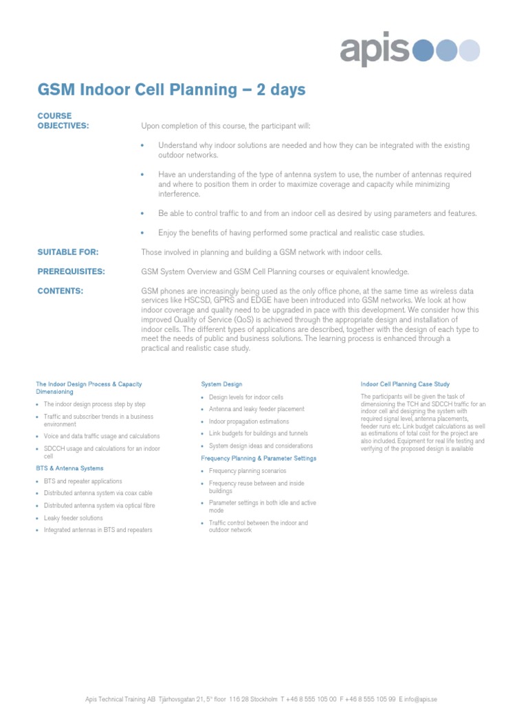 GSM Indoor Cell Planning Course | PDF | Gsm | Antenna (Radio)