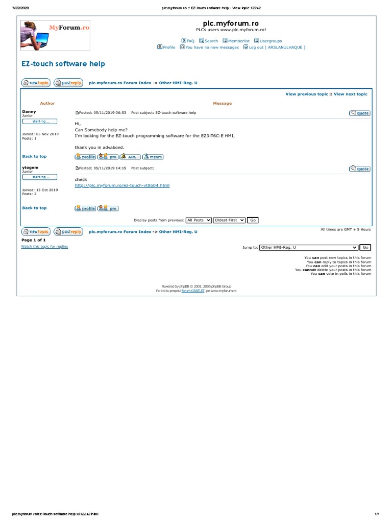 PLC - Myforum.ro - EZ-touch Software Help - View Topic 12242 | PDF ...