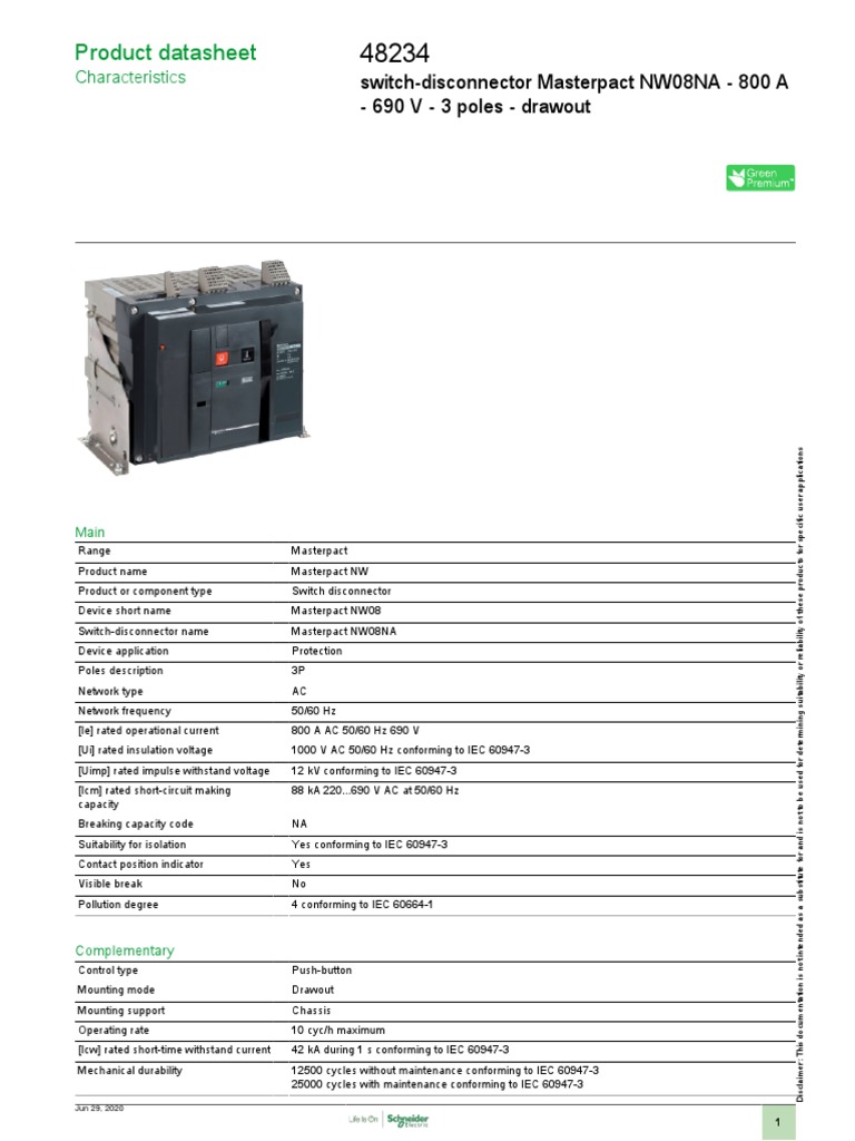 MasterPact Switch-Disconnectors - 48234 PDF | PDF | Alternating Current ...