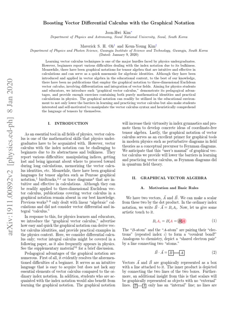 Graphical Notation Vector Calculus Pdf Euclidean Vector Derivative