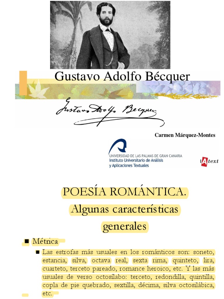 Gustavo Adolfo Bécquer | PDF | Forma poética | Fonética