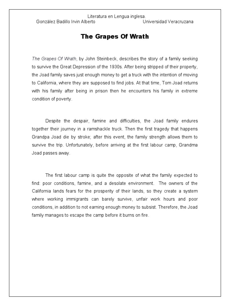 The Grapes of Wrath: A Family's Struggle | PDF | Social Science | History