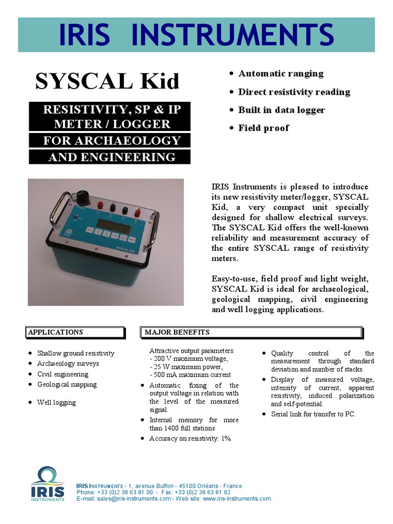 Syscal Kid | PDF | Electrical Resistivity And Conductivity | Electricity