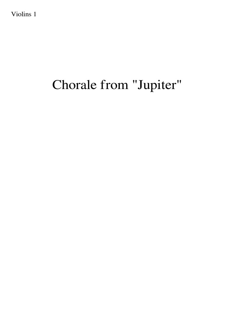Chorale - From - Jupiter - The - Planets - Mvt. - 4, Partres-Score Pdf ...