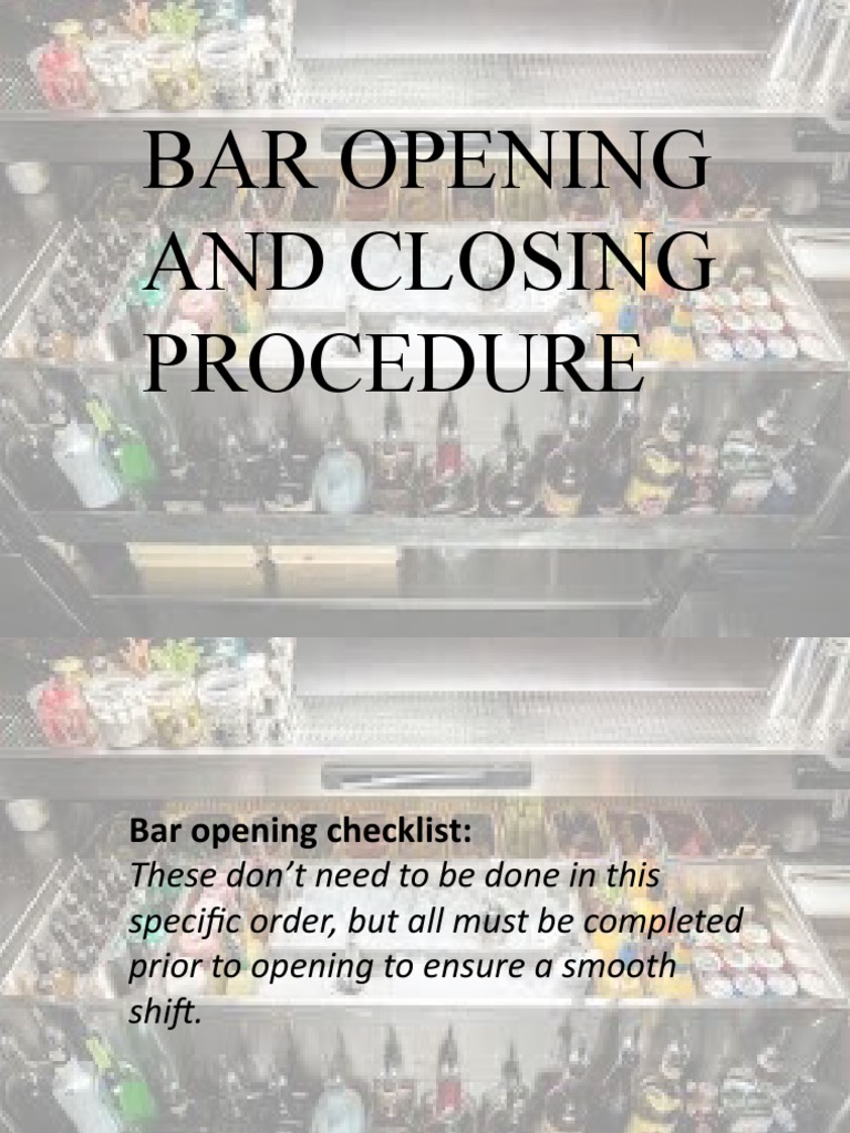 Week 18-Opening and Closing Procedure | PDF | Lime (Fruit) | Drink