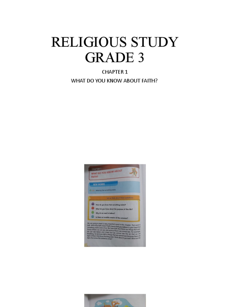Religious Study Grade 3: What Do You Know About Faith? | PDF | Self ...