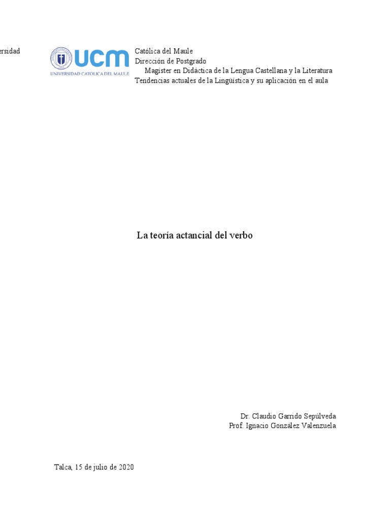 Marco Teórico - Gonzalez I | PDF | Verbo | Oración (Lingüística)