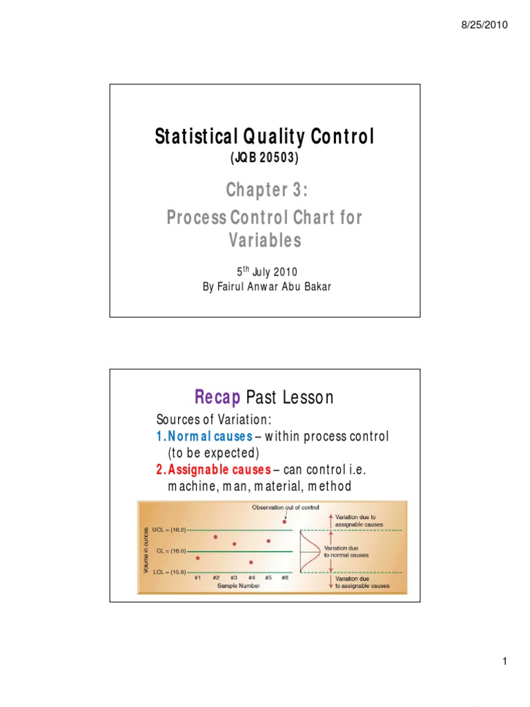 SQC - X Bar & R Chart | PDF | Mean | Standard Deviation