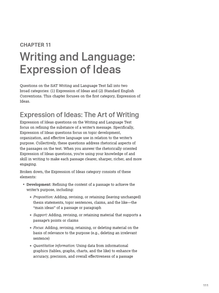 SAT Expression of Ideas Overview | PDF | Question | Sentence (Linguistics)
