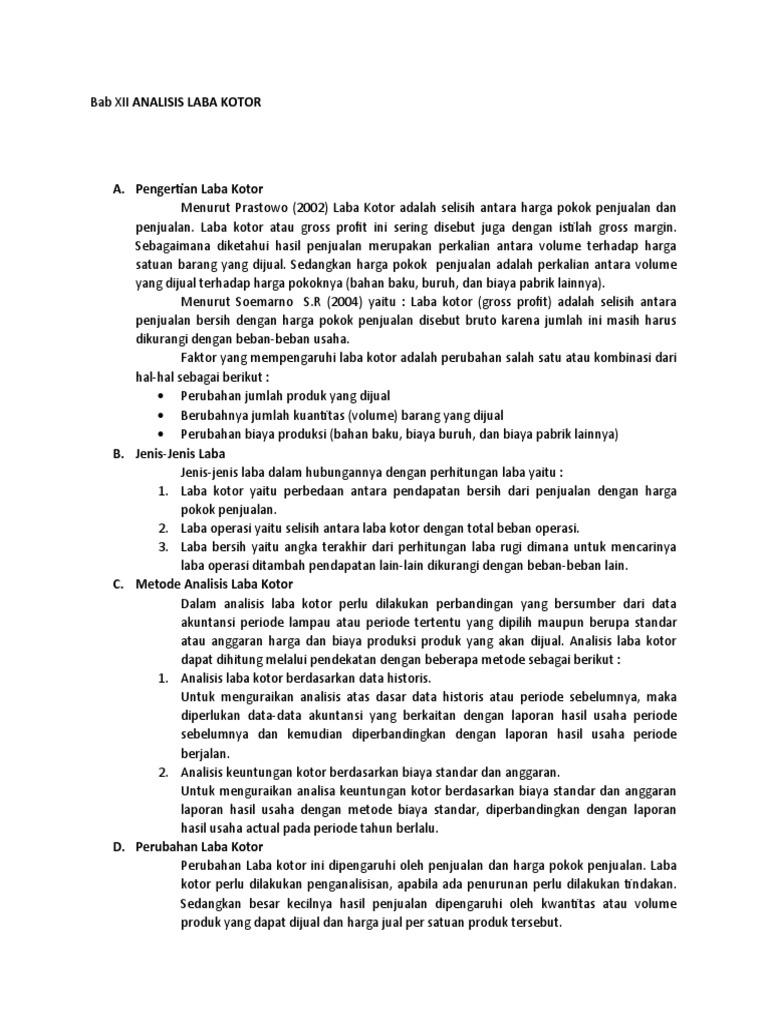 A. Pengertian Laba Kotor | PDF