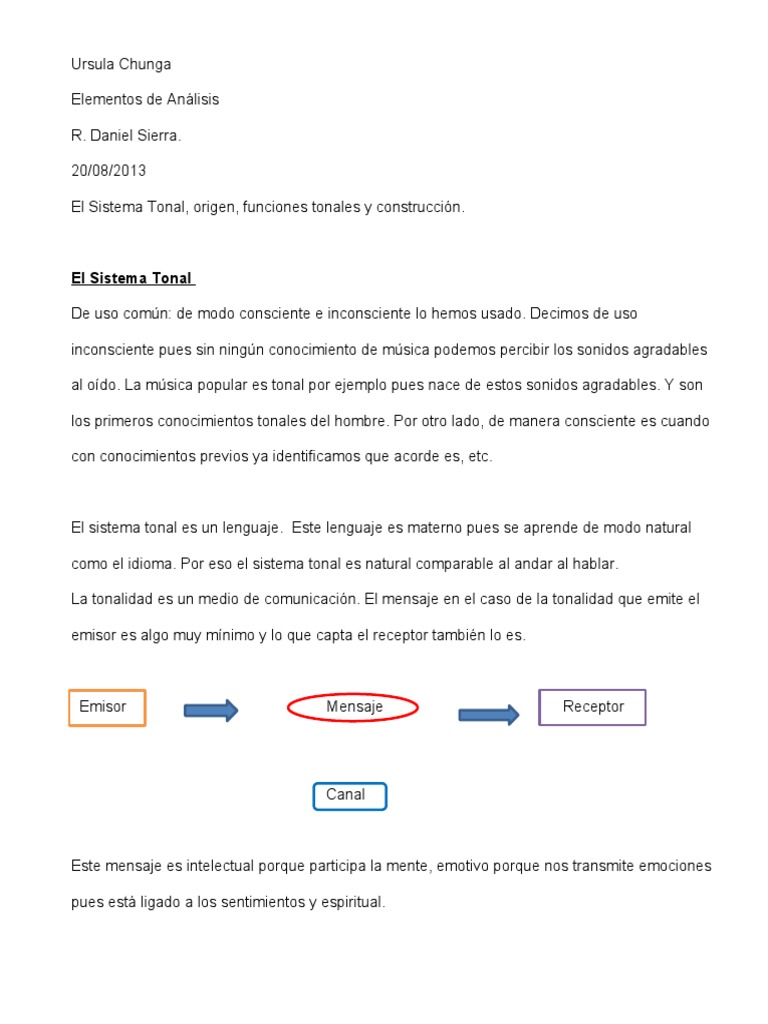 Origen y Funciones del Sistema Tonal | PDF | Acorde (Música) | Escala ...