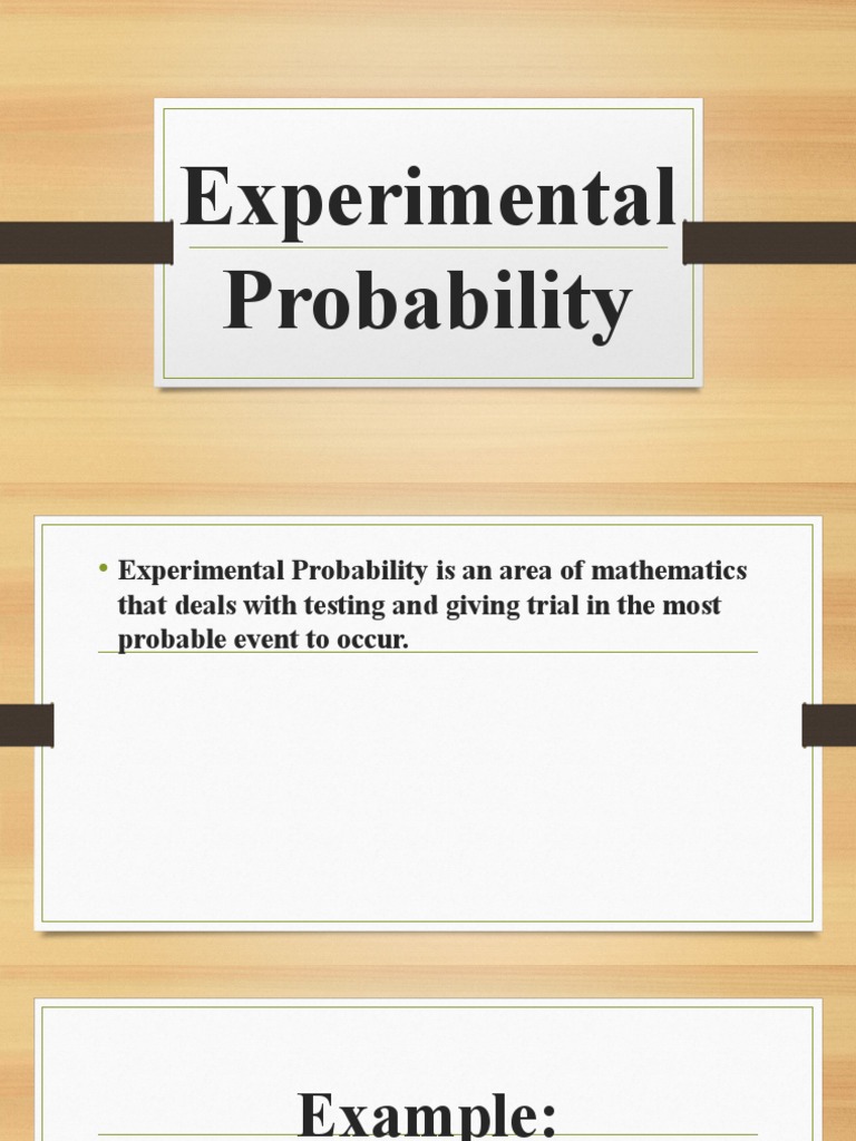 Experimental Probability Guide | PDF | Teaching Methods & Materials