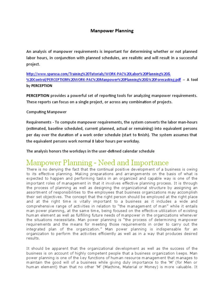 Effective Manpower Planning Strategies | PDF | Human Resources | Employment