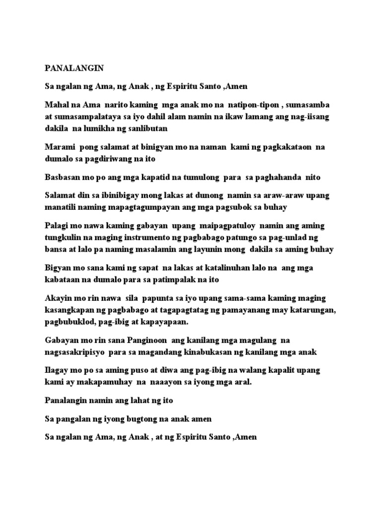 PANALANGIN | PDF