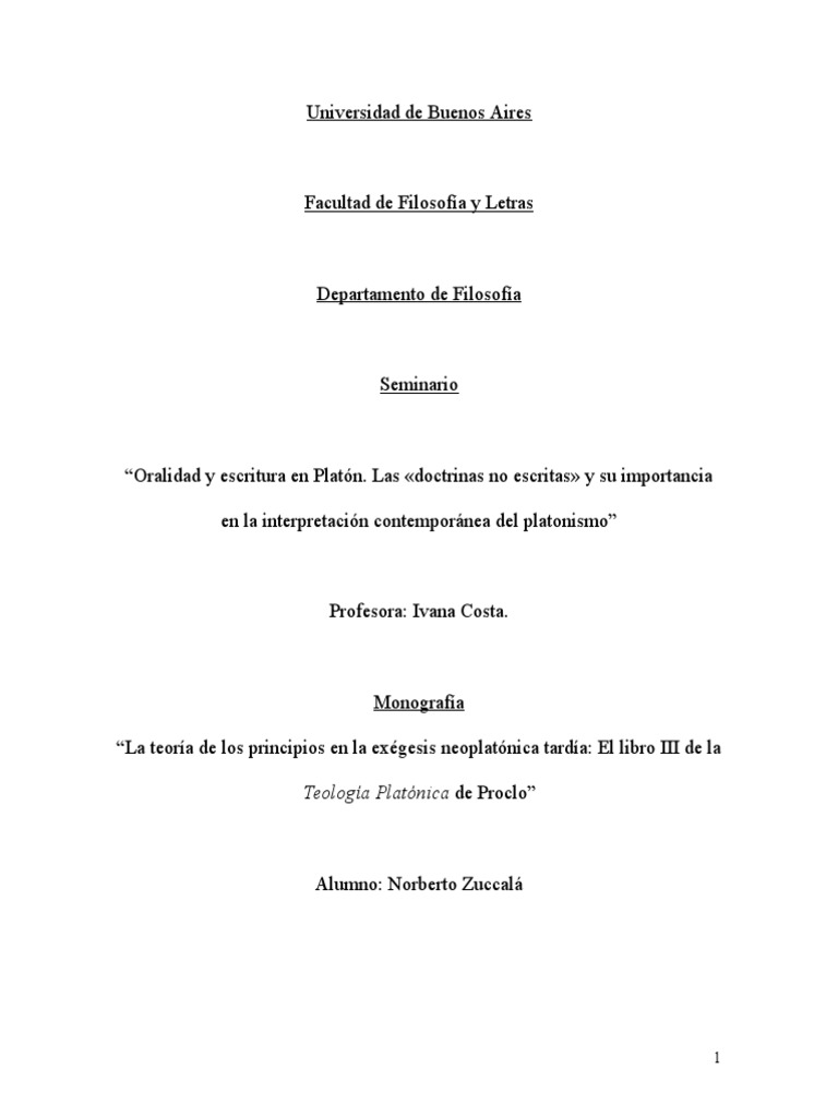 Teoria de Los Principios Proclo | PDF | Platón | Hermenéutica