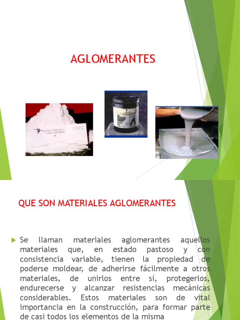 Tipos de Aglomerantes en Construcción | PDF | Cemento | Hormigón