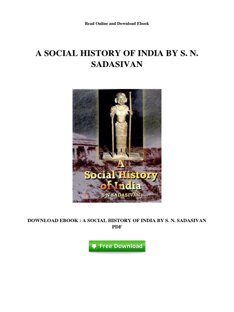A Social History of India by S. N. Sadasivan: Read Online and Download ...