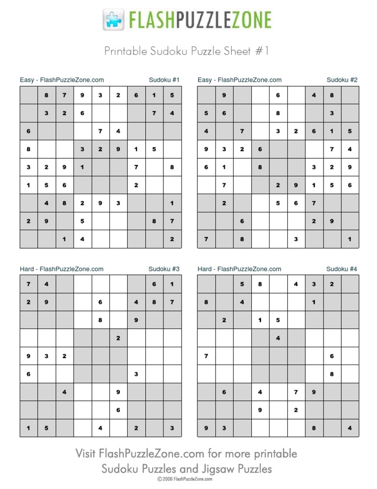 Printable Sudoku Puzzle 1 | PDF | Foreign Language Studies
