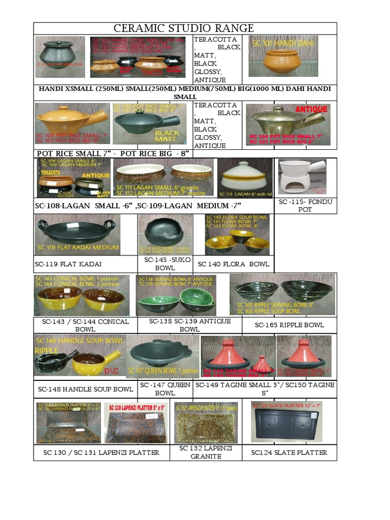 Diverse Ceramic Tableware Collection | PDF | Cooking | Cuisine