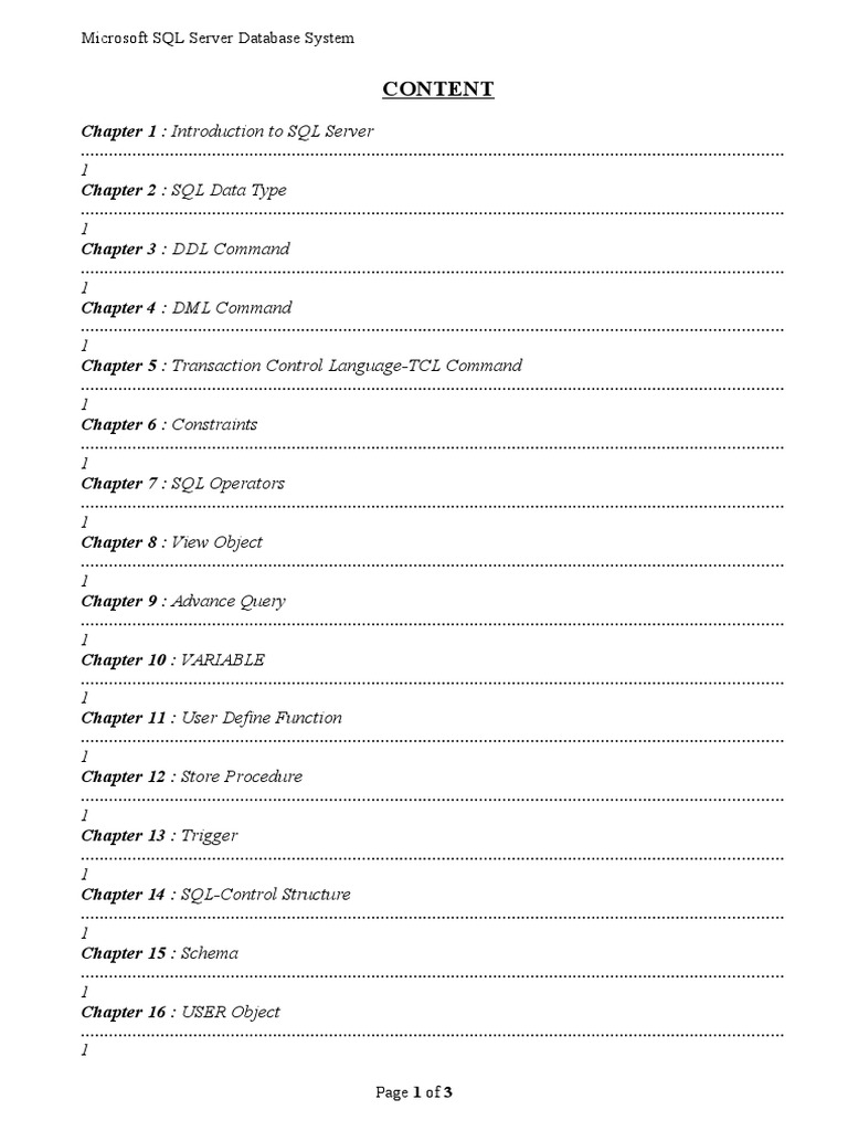 Content Microsoft Sql Server Database System Pdf Microsoft Sql Server Databases