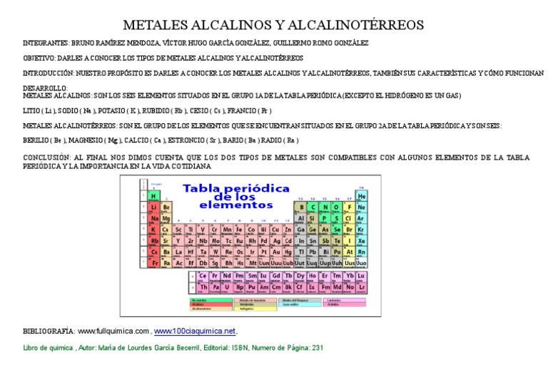 Metales Alcalinos y Alcalinotérreos | PDF