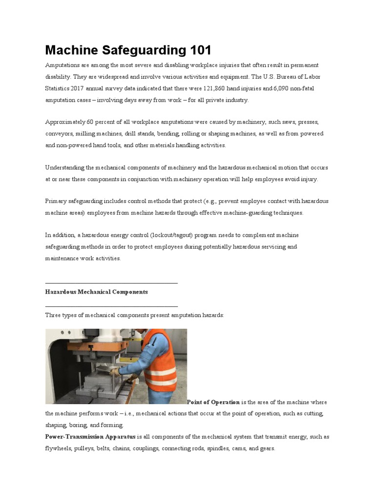 Machine Safeguarding 101 | PDF | Manufactured Goods | Mechanical ...