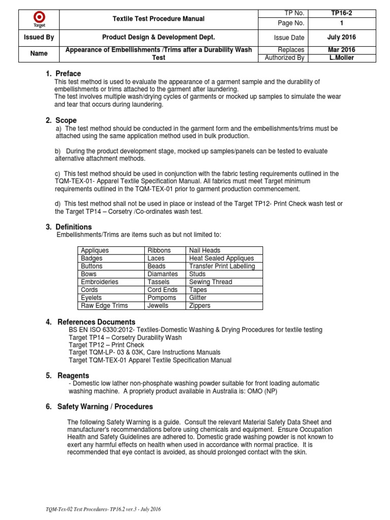 TP16-2-Appearance of Embellishment & Trims After A Durability Wash Test ...