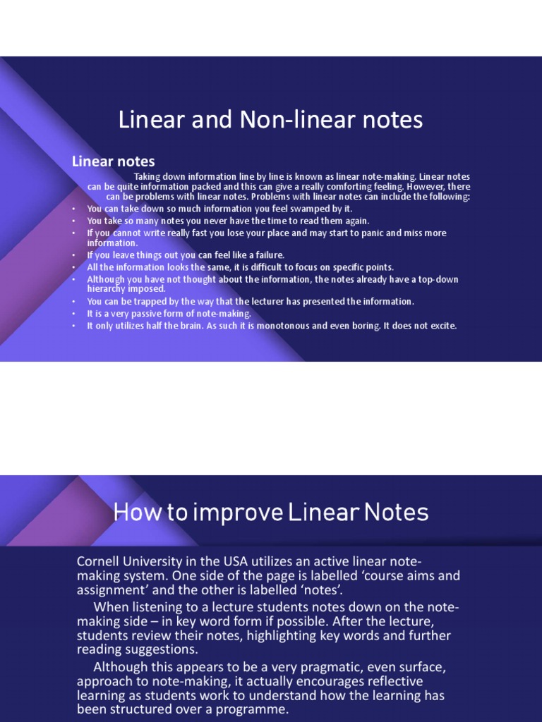 Linear and Non-Linear Notes | PDF | Lecture | Information