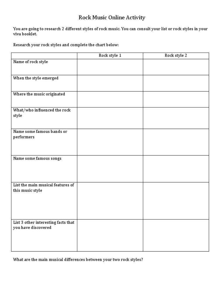 Rock Music Research | PDF | Foreign Language Studies | Art