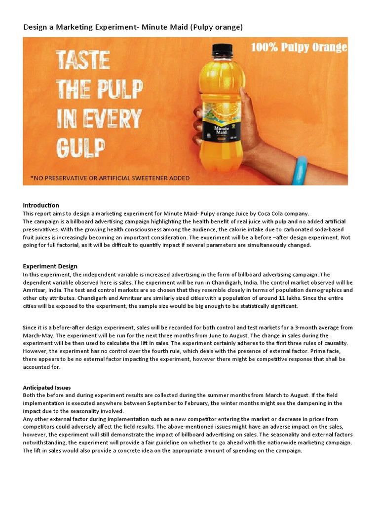 Designing A Marketing Experiment | PDF | Experiment | Online Advertising