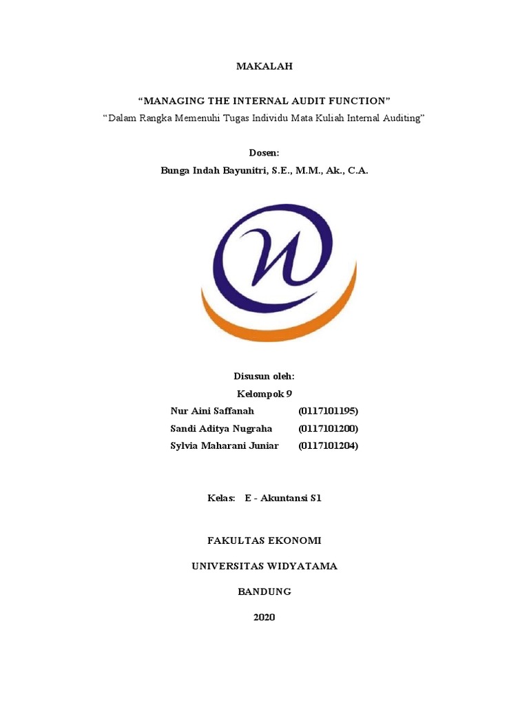 Makalah Kelompok 9 Managing The Internal Audit Function | PDF