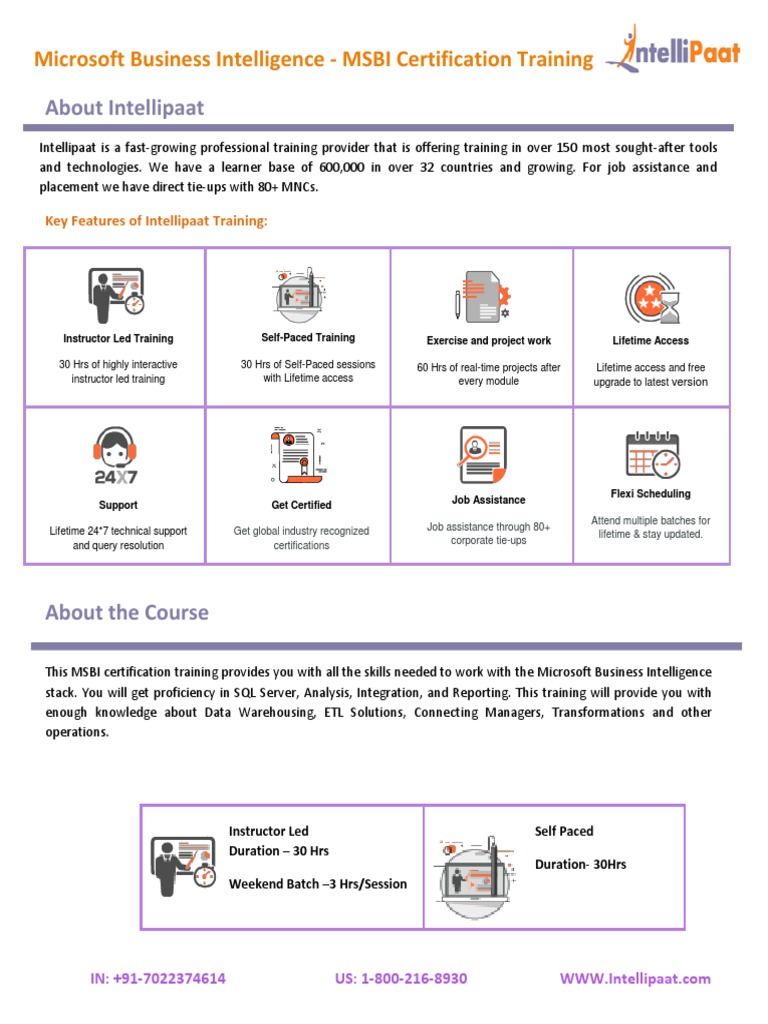 About Intellipaat: Microsoft Business Intelligence - MSBI Certification Training | PDF ...