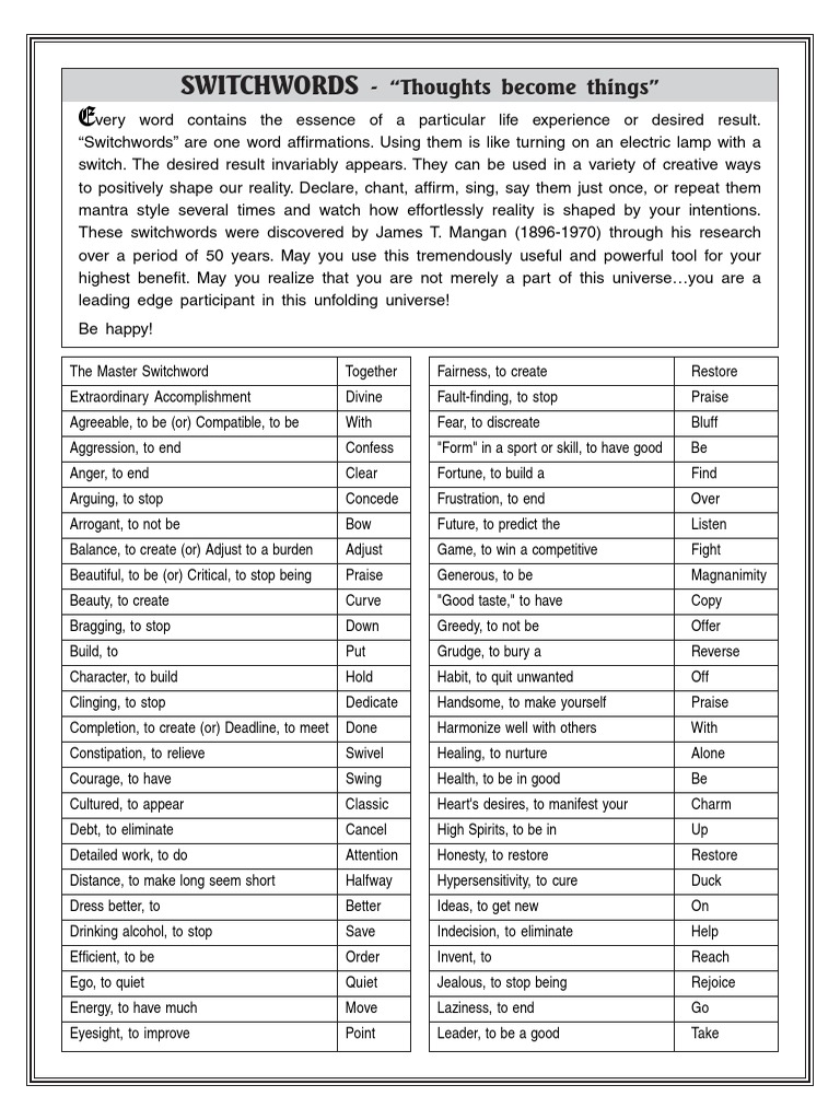 Switchwords PDF | PDF | Psychological Concepts
