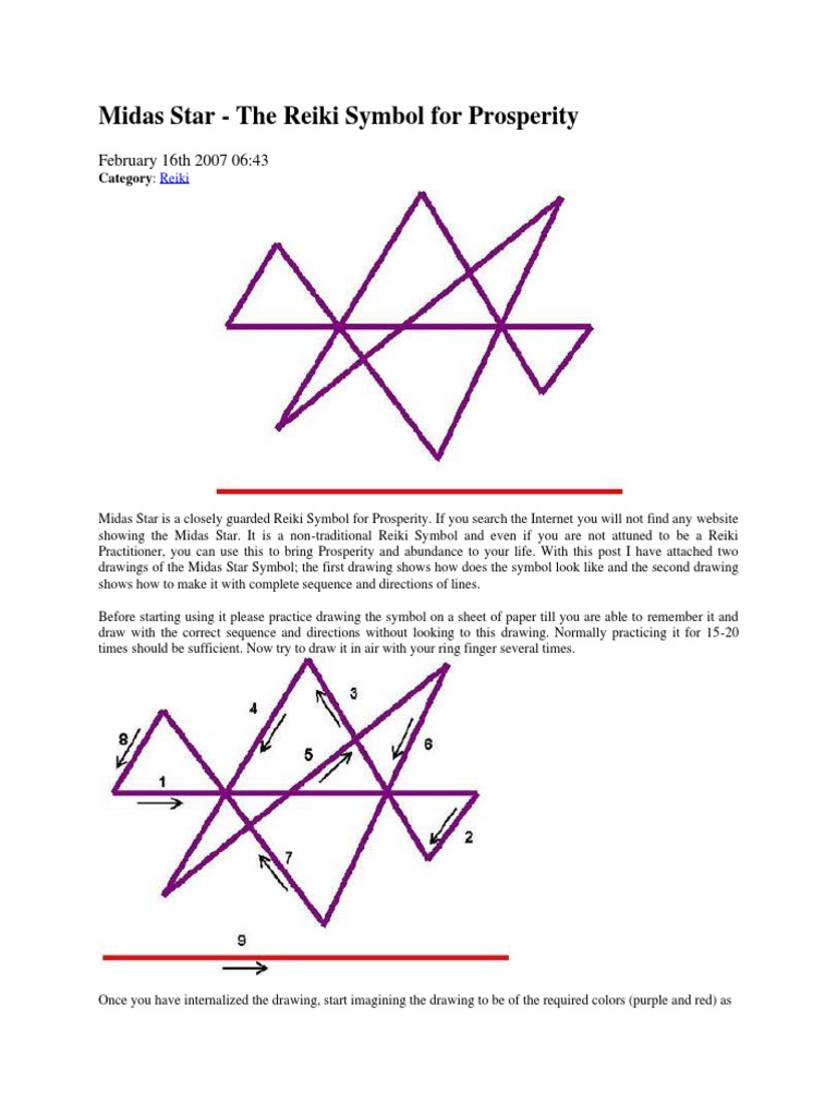 Midas Star: Reiki Symbol for Prosperity | PDF | Art