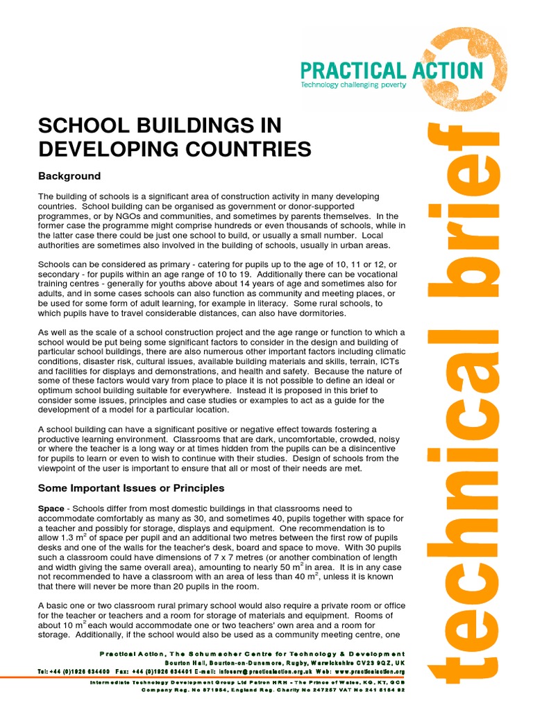 School Buildings in Developing Countries: Background | PDF | Mortar ...