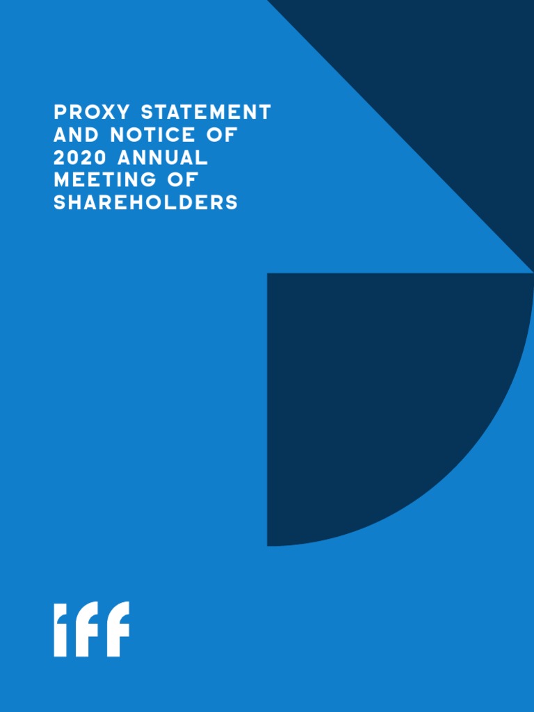 IFF Proxy Statement 2020 Annual Meeting | PDF | Corporate Governance ...