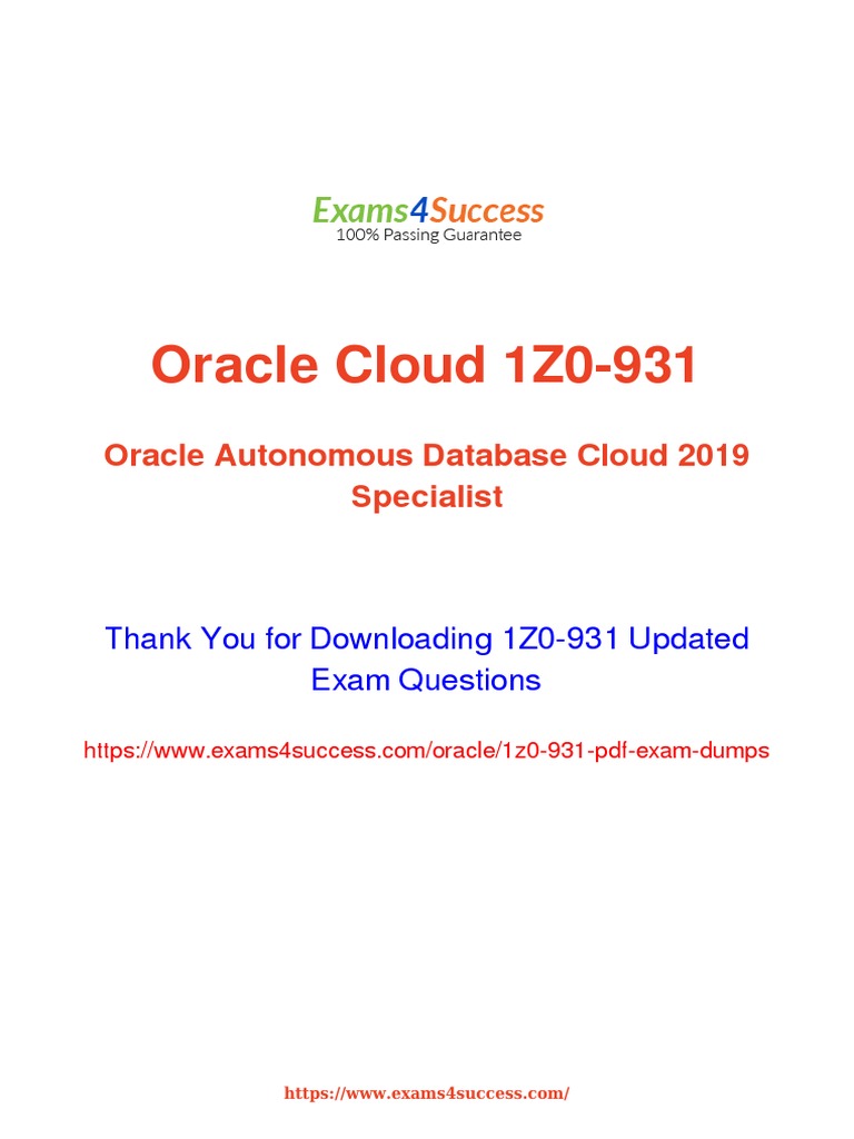 Oracle Cloud 1Z0-931 Specialist Exam Questions | PDF | Databases ...