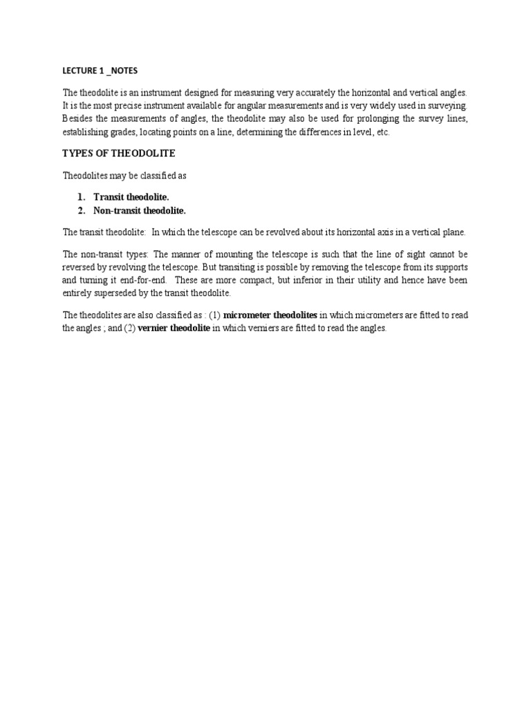 An Introduction to the Transit Theodolite: A Precise Instrument for ...