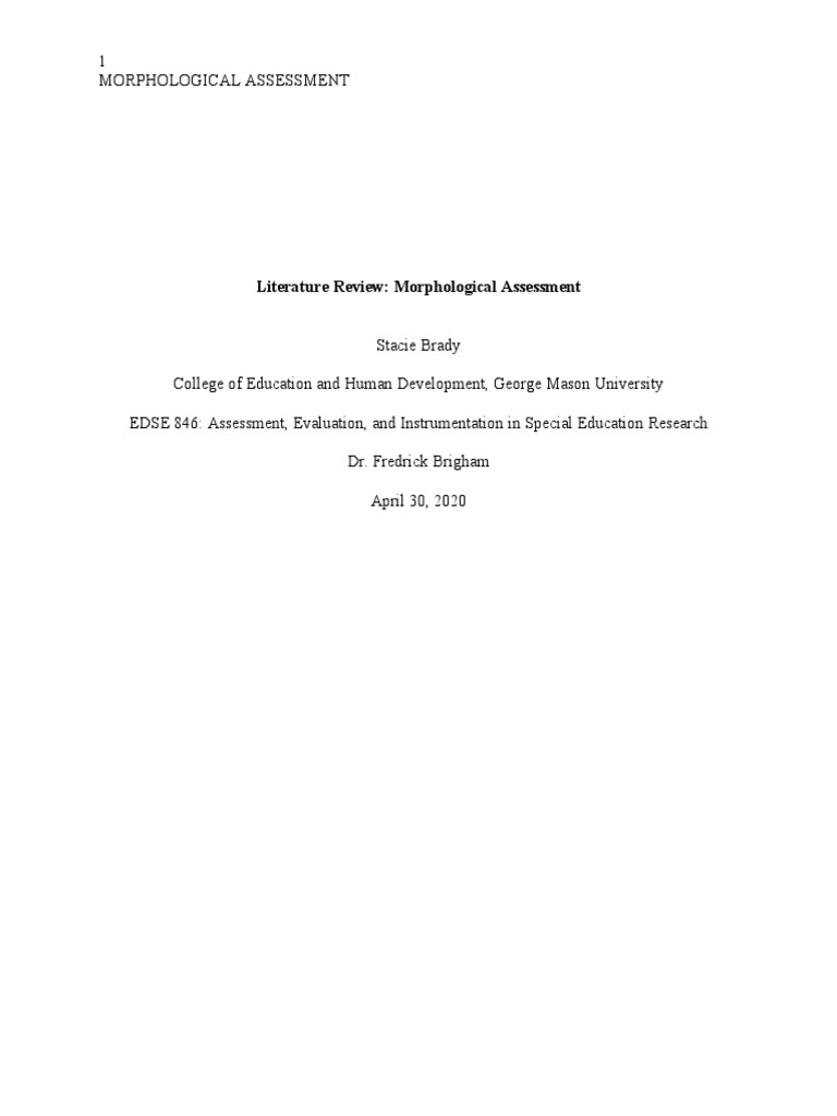 Morphological Awareness Assessment Review | PDF | Morphology ...